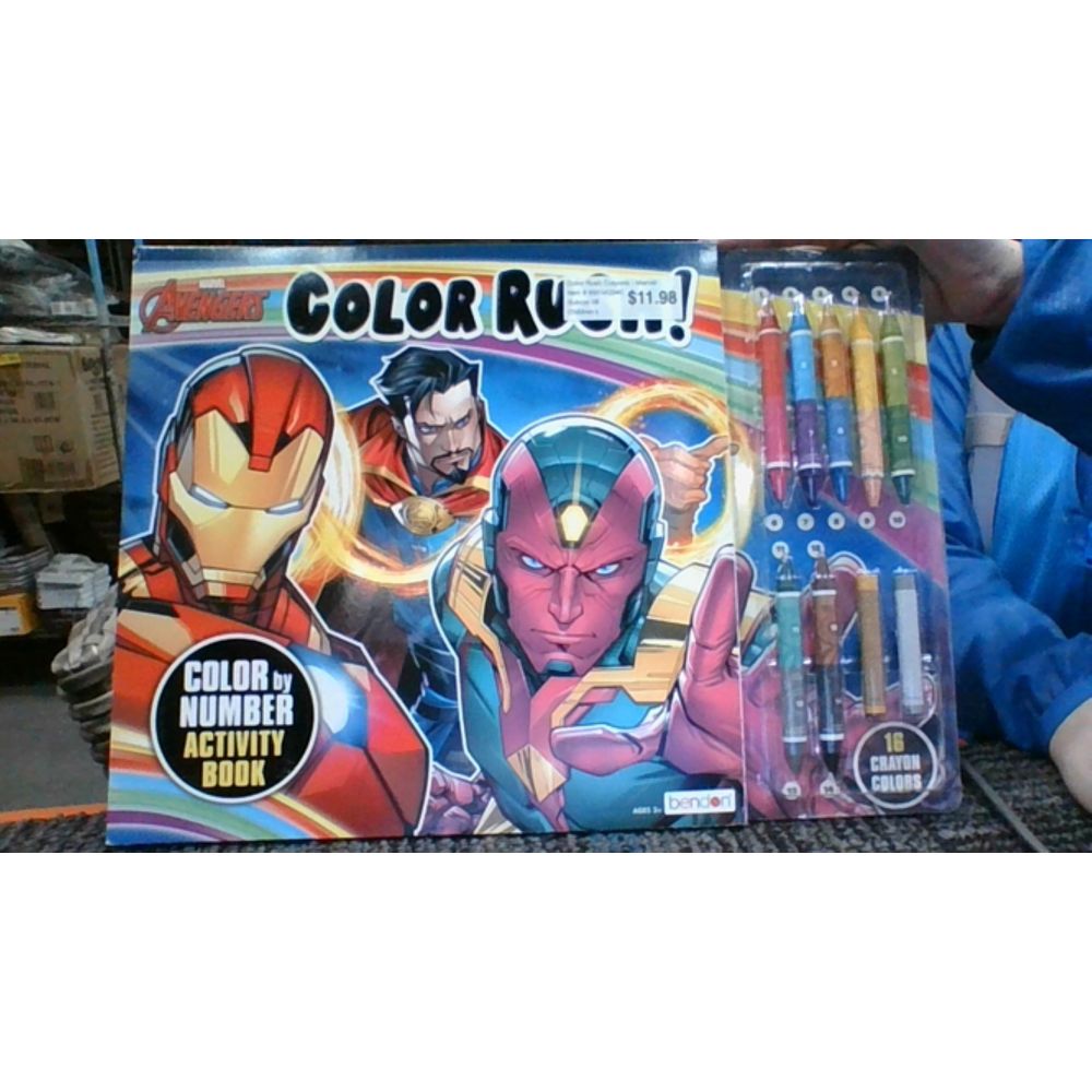 Bendon Marvel Avengers Color Rush Color by Number Activity Book with C ...