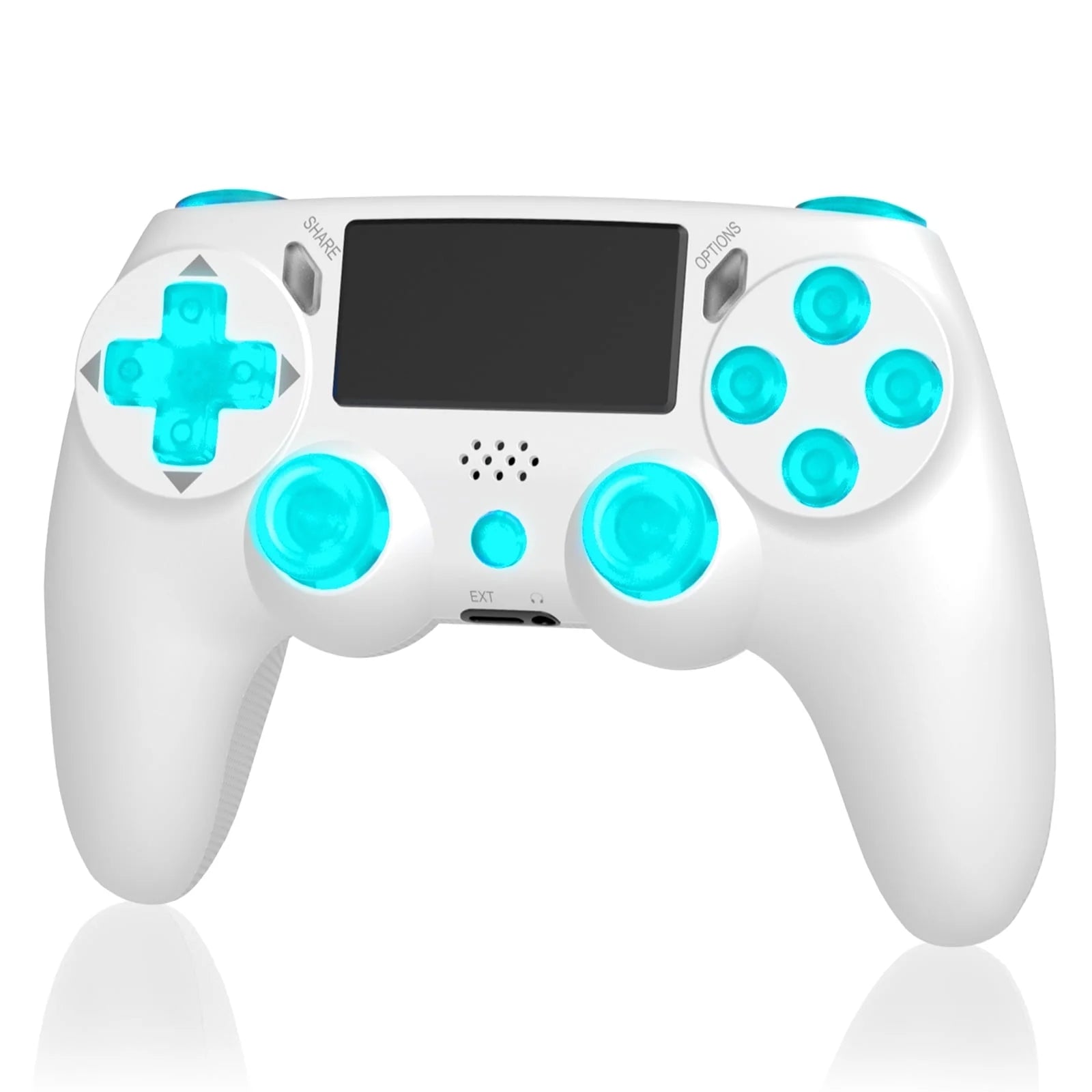 YUOY P471 Wireless Controller for PS4 with RGB Lighting, White – VIPOutlet