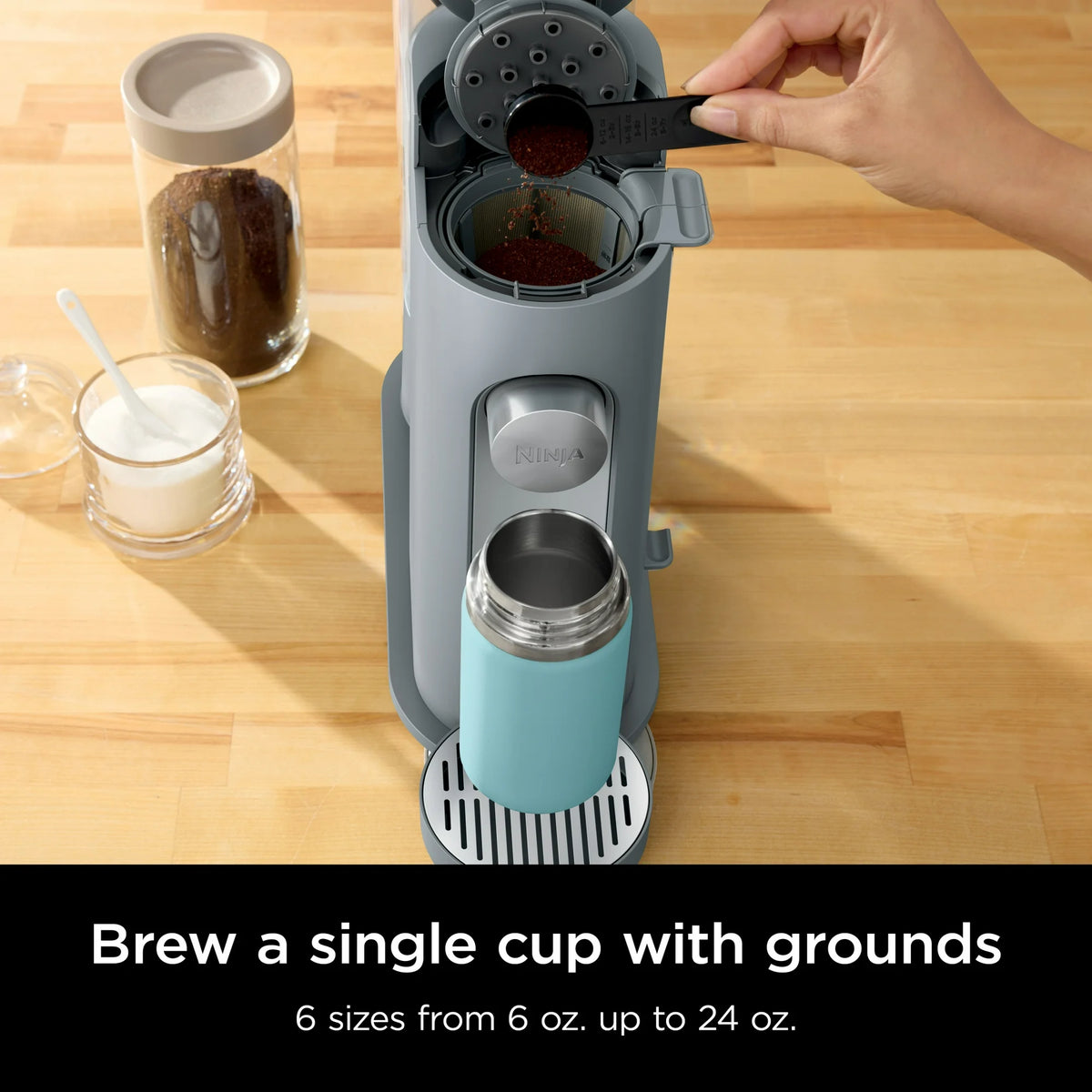 SharkNinja PB040WMGY Pods & Grounds Single-Serve Coffee Brewer, Steam ...