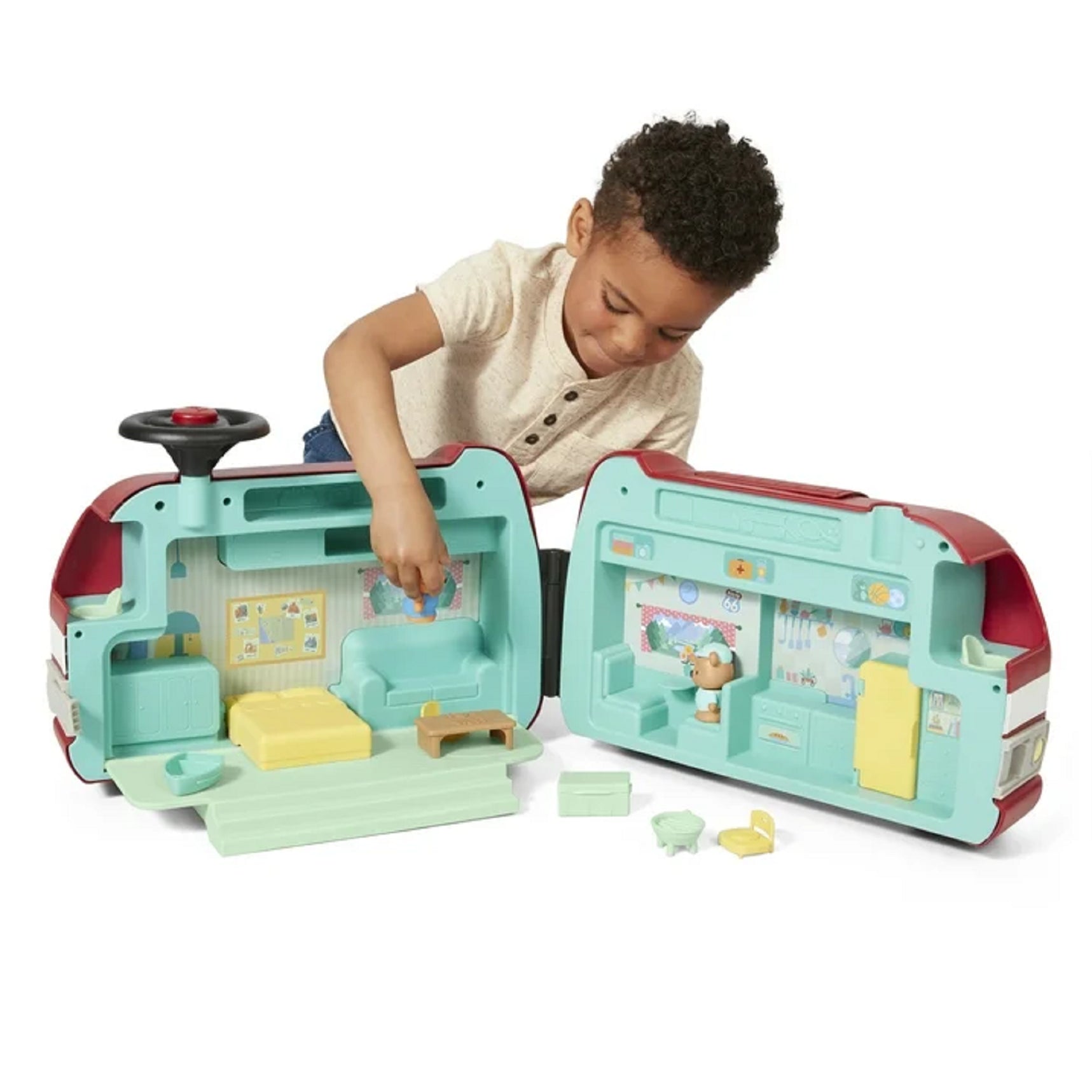 Radio Flyer 651Z Ride & Play Camper Playset, Ride-on for Kids, Red ...