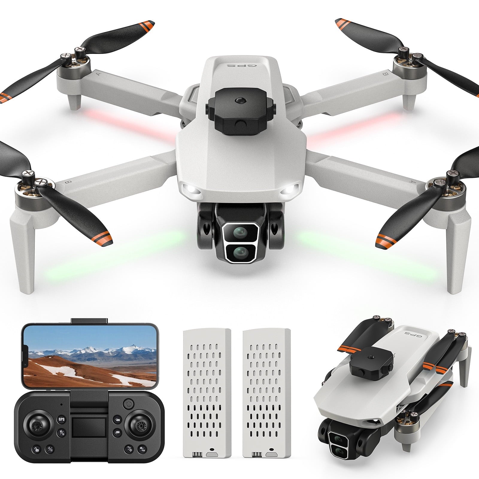 Wefone L106 GPS Foldable Drone with 4K UHD Camera, Brushless Motor, 2 ...