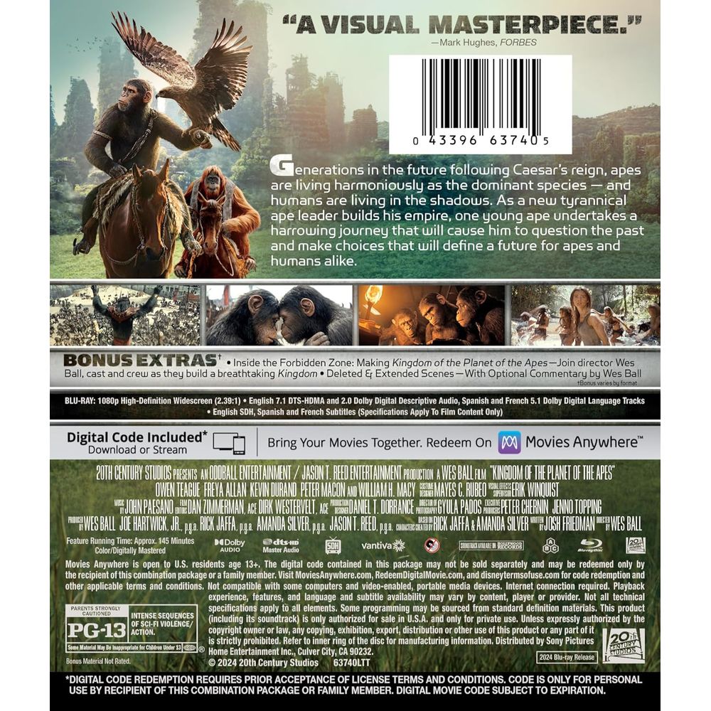 SONY Kingdom Of The Planet Of The Apes (Blu-ray + Digital) – VIPOutlet