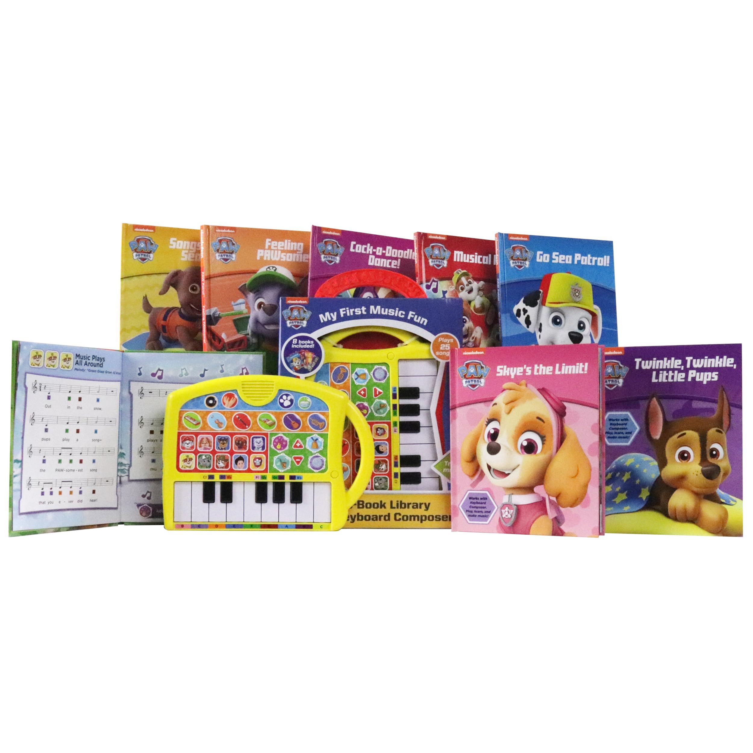 Pi Kids Nickelodeon Paw Patrol My First Music Fun 8-Book Library and K ...