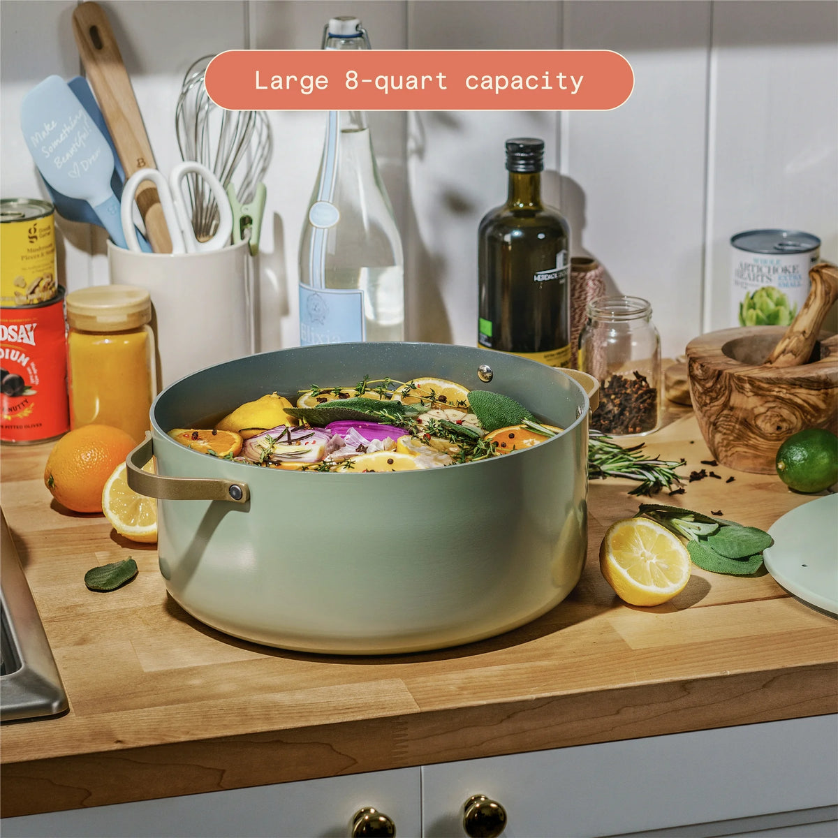 Beautiful 8 Quart Stock Pot, Sage Green – VIPOutlet