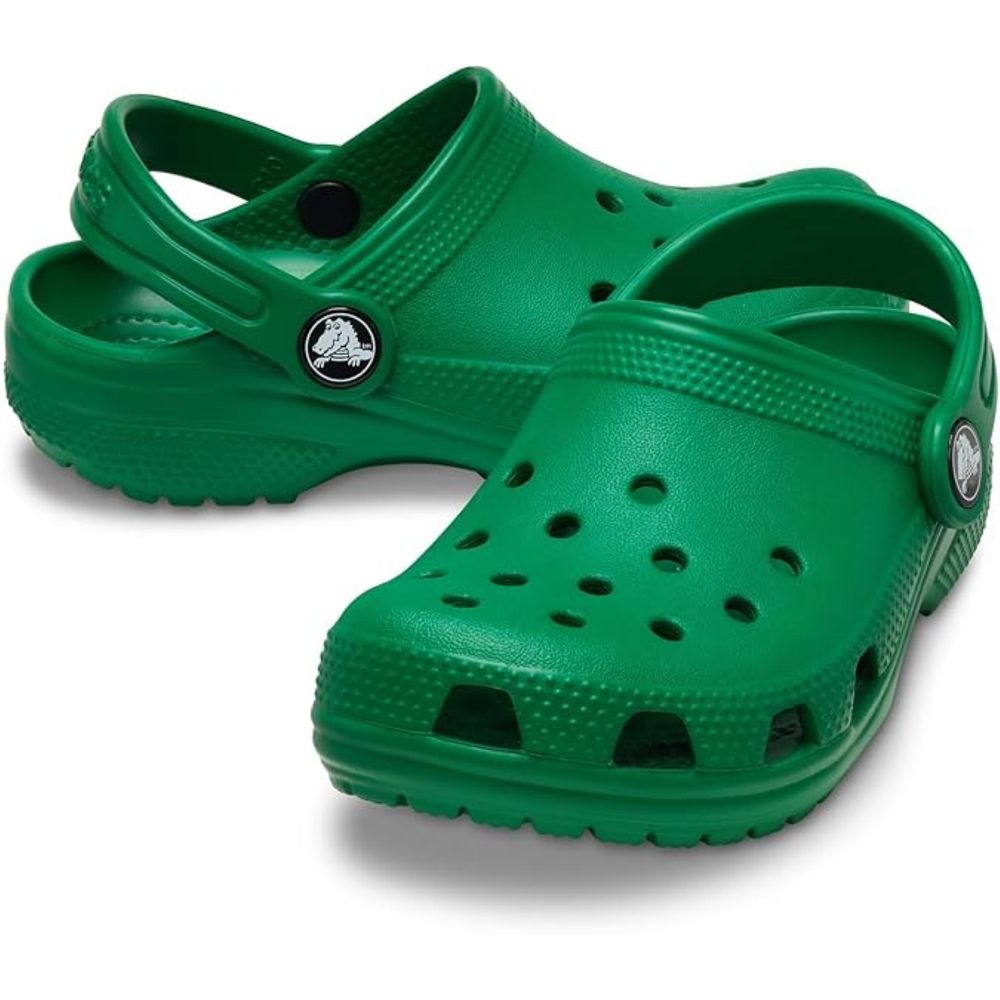 Crocs Kids' Classic Clog, 3 Little Kid, Green Lvy - Materials: Plastic ...