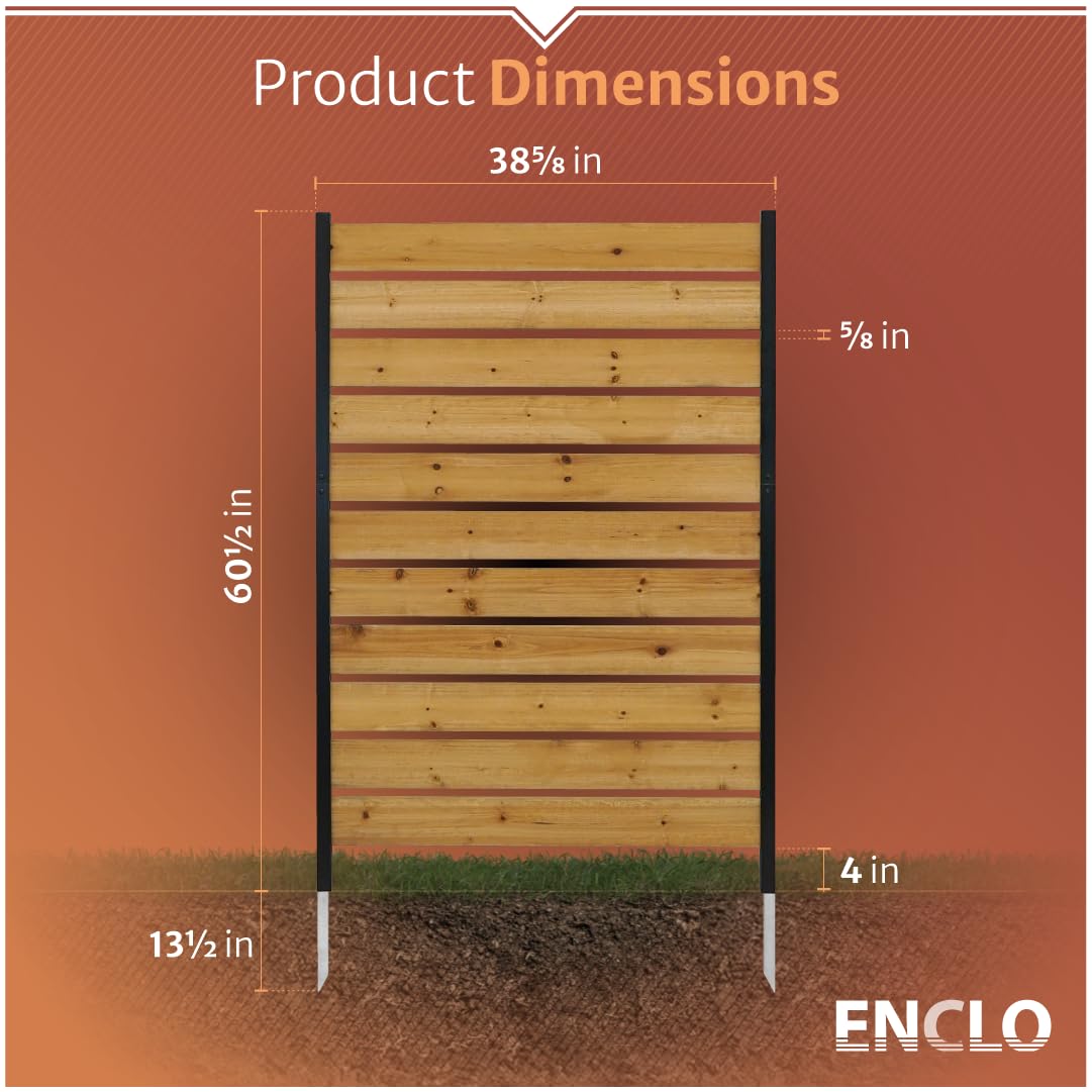 Enclo Privacy Screens Concord Cedar Wood Privacy Screen, 5ft H x 3.2ft ...