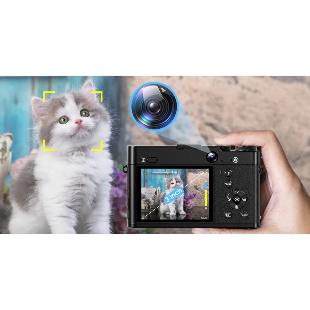 Brewene DC205X 5K 64MP WiFi Dual-Lens Digital Vlogging Camera – VIP Outlet