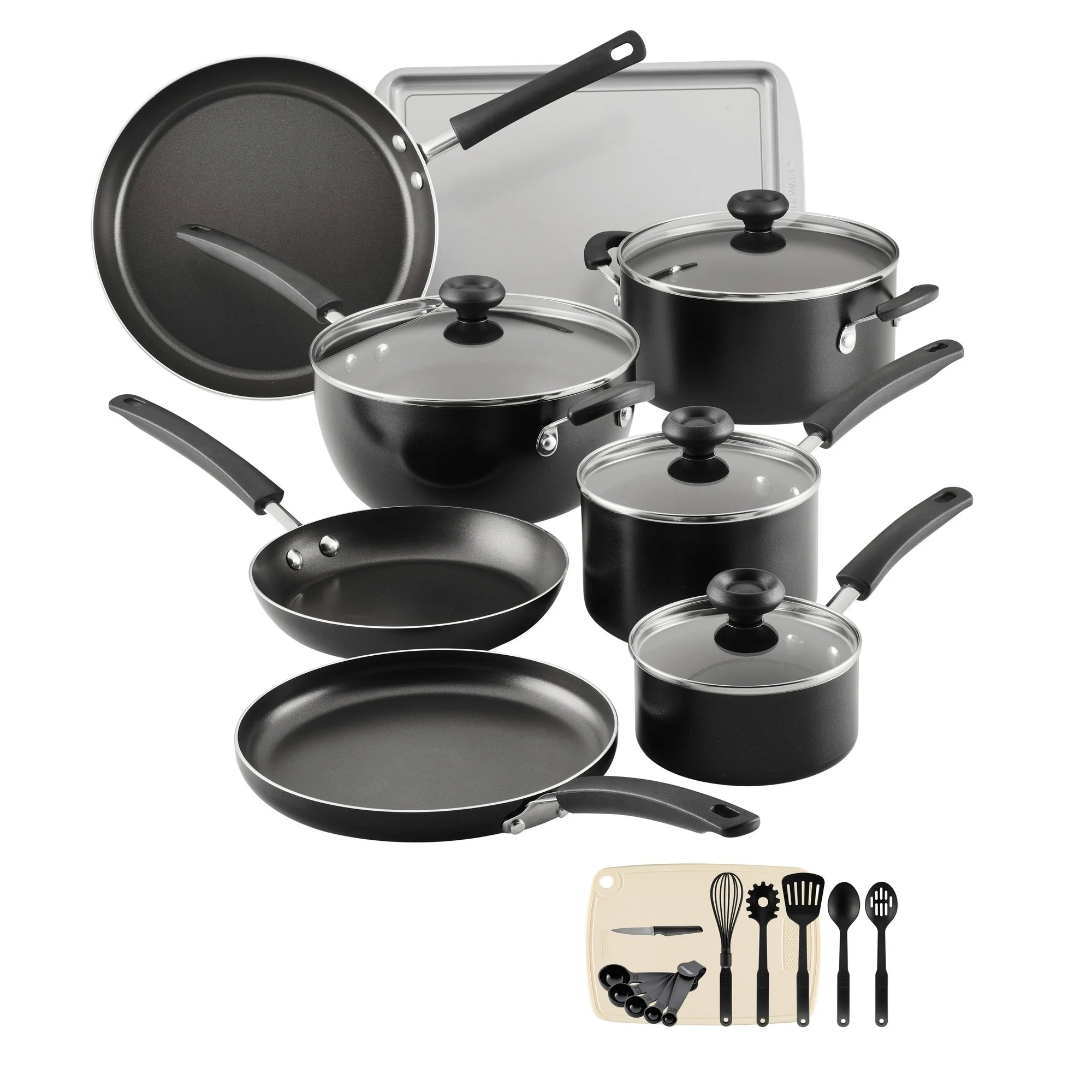 Farberware 22466 Easy Clean 24 Piece Aluminum Nonstick Cookware Pots a ...