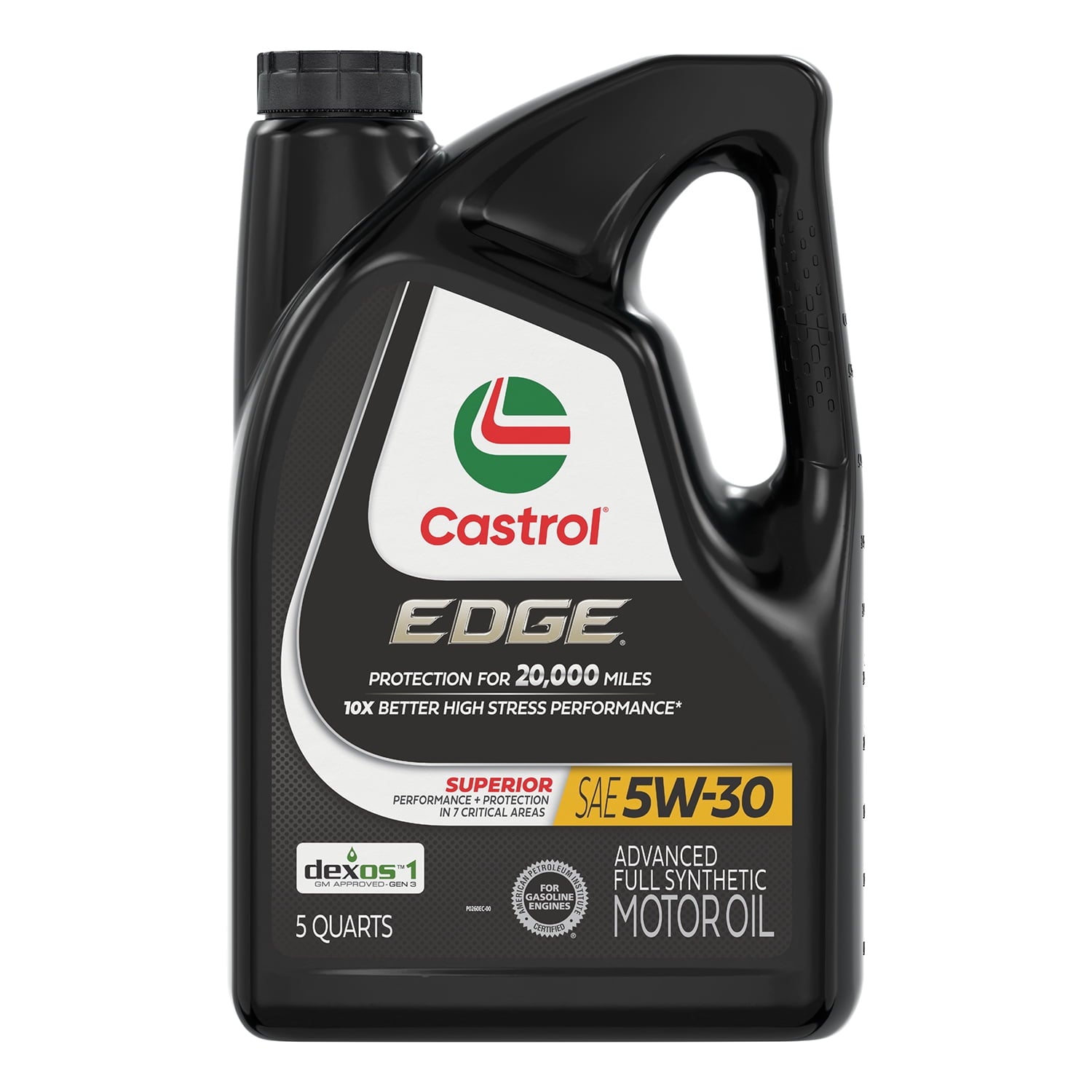 Castrol EDGE 5W-30 Advanced Full Synthetic Motor Oil, 5 Quart, High Te ...