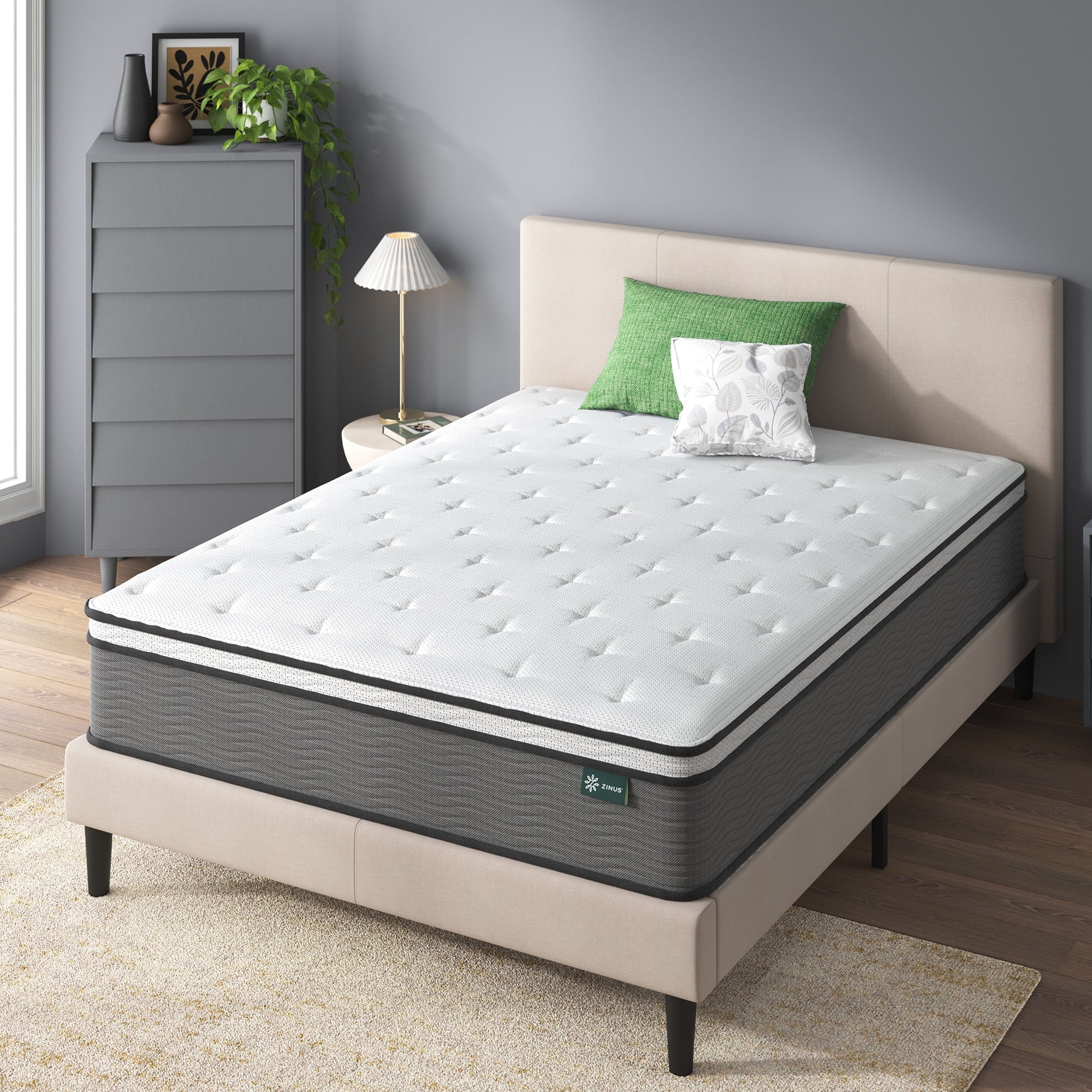 Zinus WT-SMPPSB-12K Support Plus 12" Extra Firm Hybrid Mattress - King ...