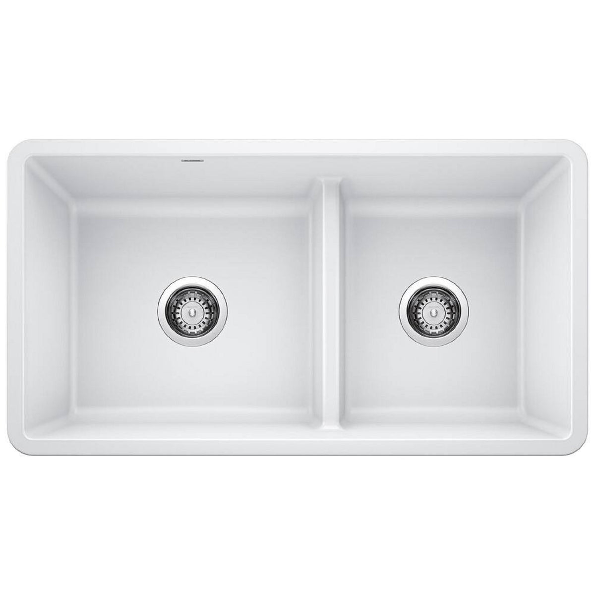 BLANCO 442524 Precis 33-in x 18-in White Double Offset Bowl Undermount ...