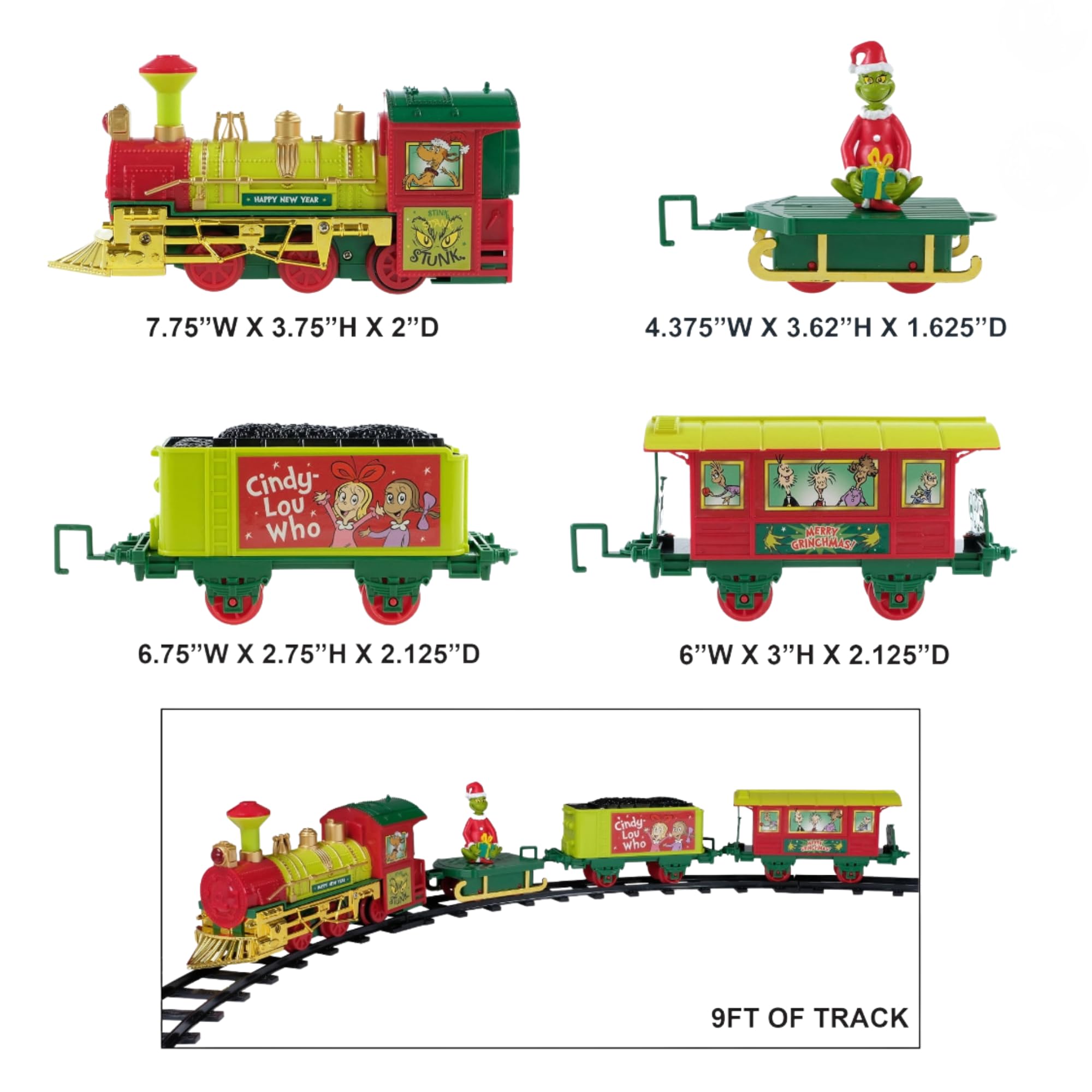 Dr. Seuss Enterprises The Grinch Holiday Express Train Set, Battery Op ...