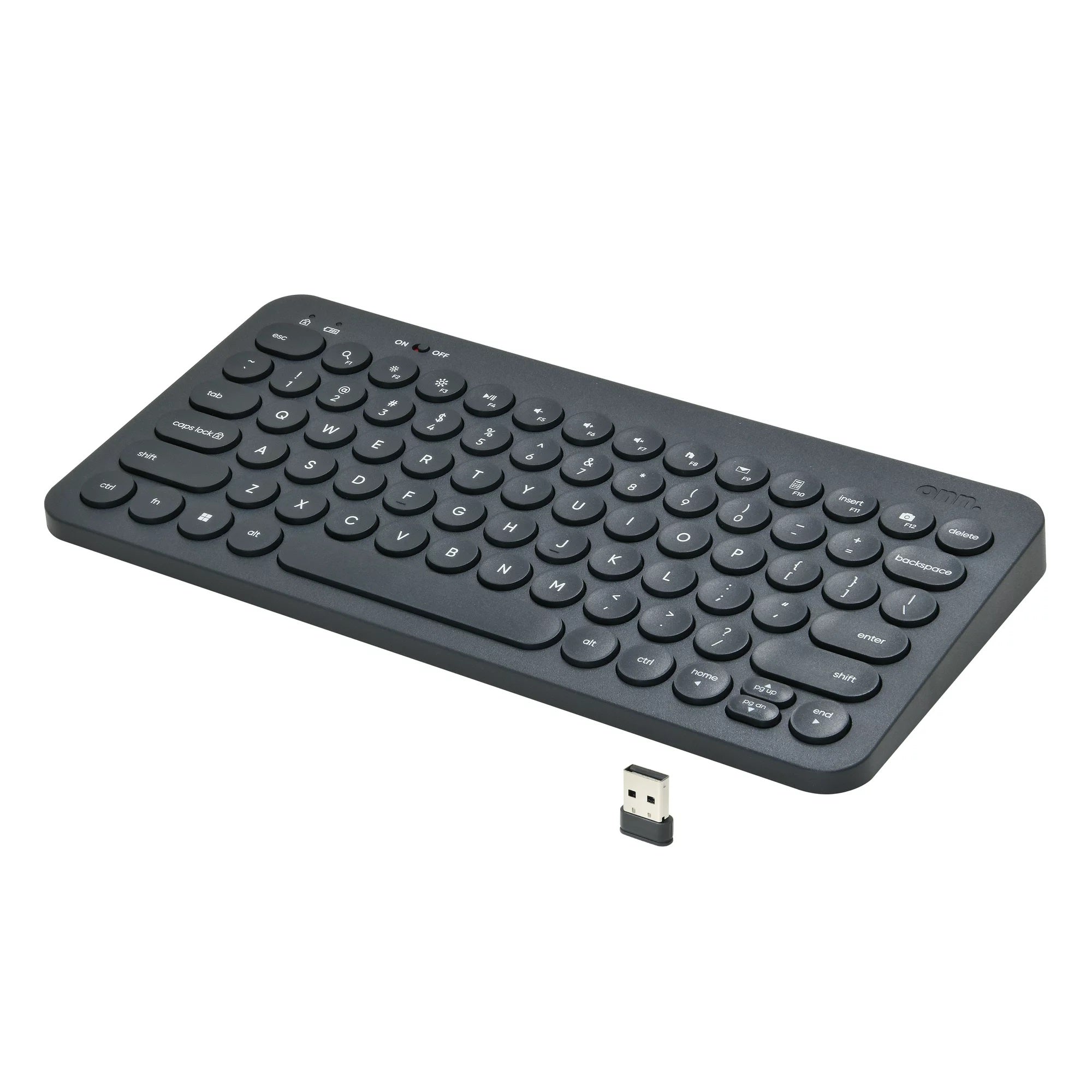 onn. 654786526 Mini Compact Wireless Office Keyboard,USB Receiver, 78 ...