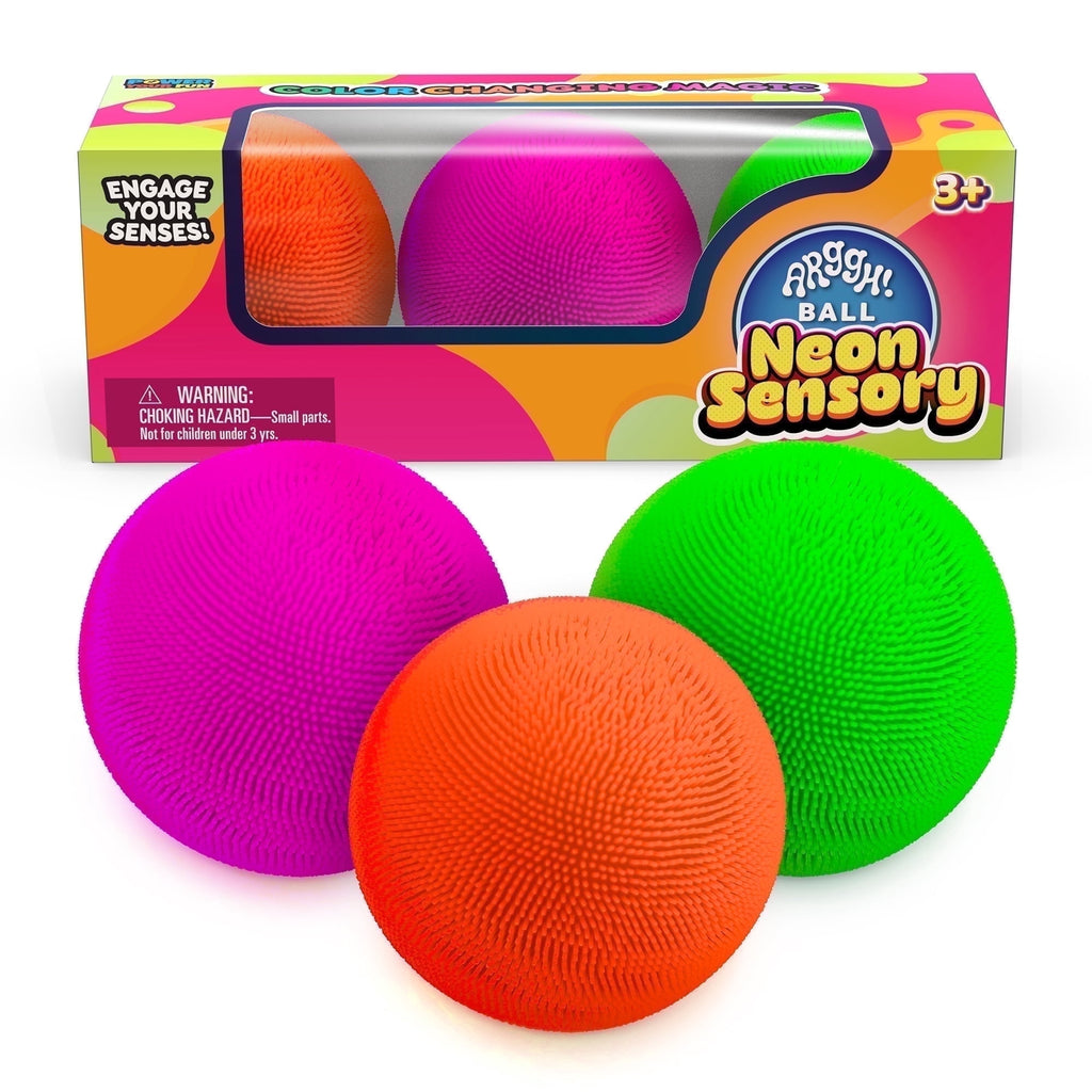 Power Your Fun Arggh Neon Squeezable Rubber Stress Ball Set, Multicolo ...