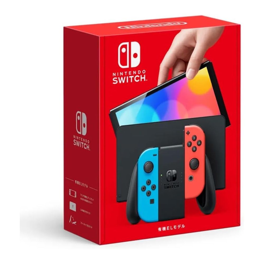 Nintendo Switch Console OLED with Neon Blue and Red Joy-Con Japanese V ...