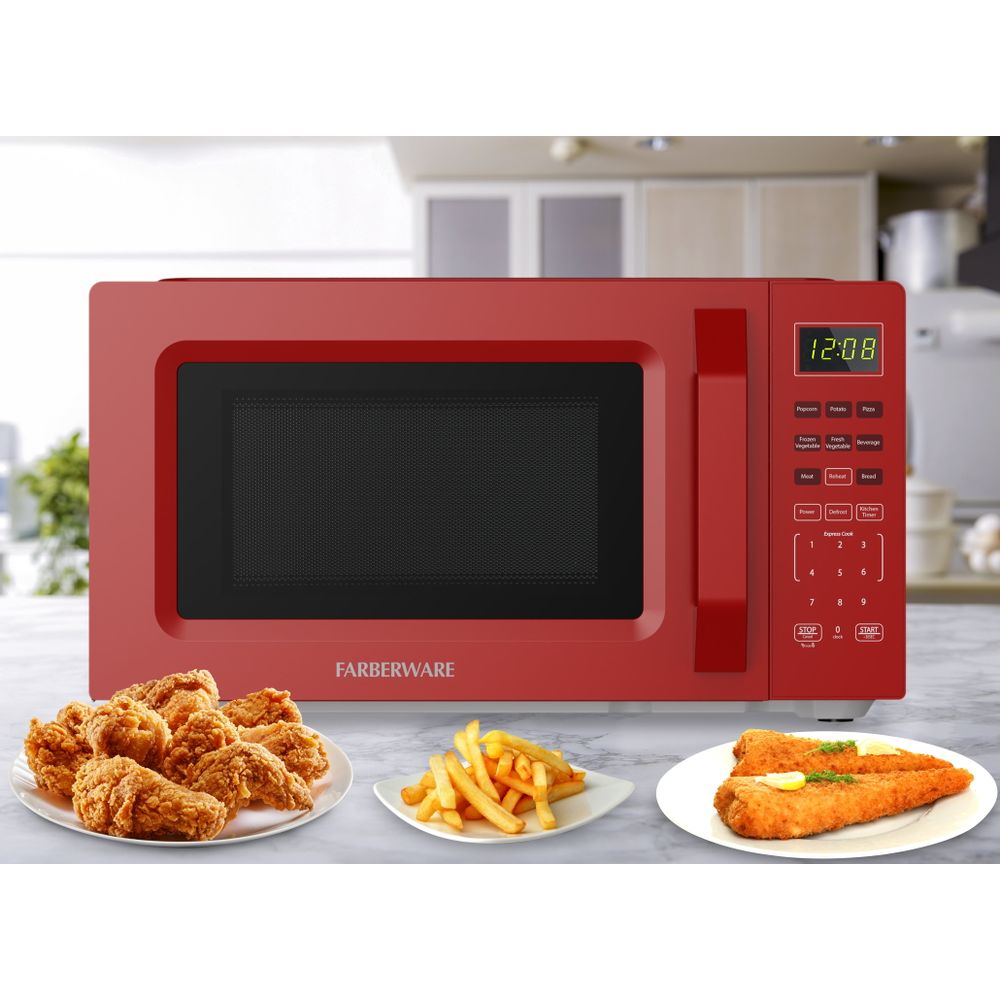 Farberware FMO07WEIRD 700-Watt Compact Countertop Microwave Oven-0.7 c ...
