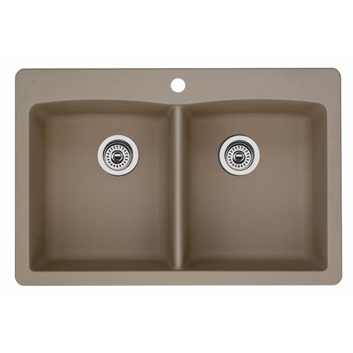 Blanco 441466 Silgranit II Diamond Equal Double Bowl, Cinder – VIPOutlet