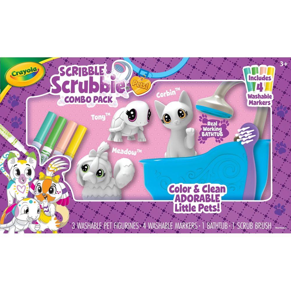 Crayola Scribble Scrubbie Pets Combo Pack, 3 Customizable Animal Toys ...