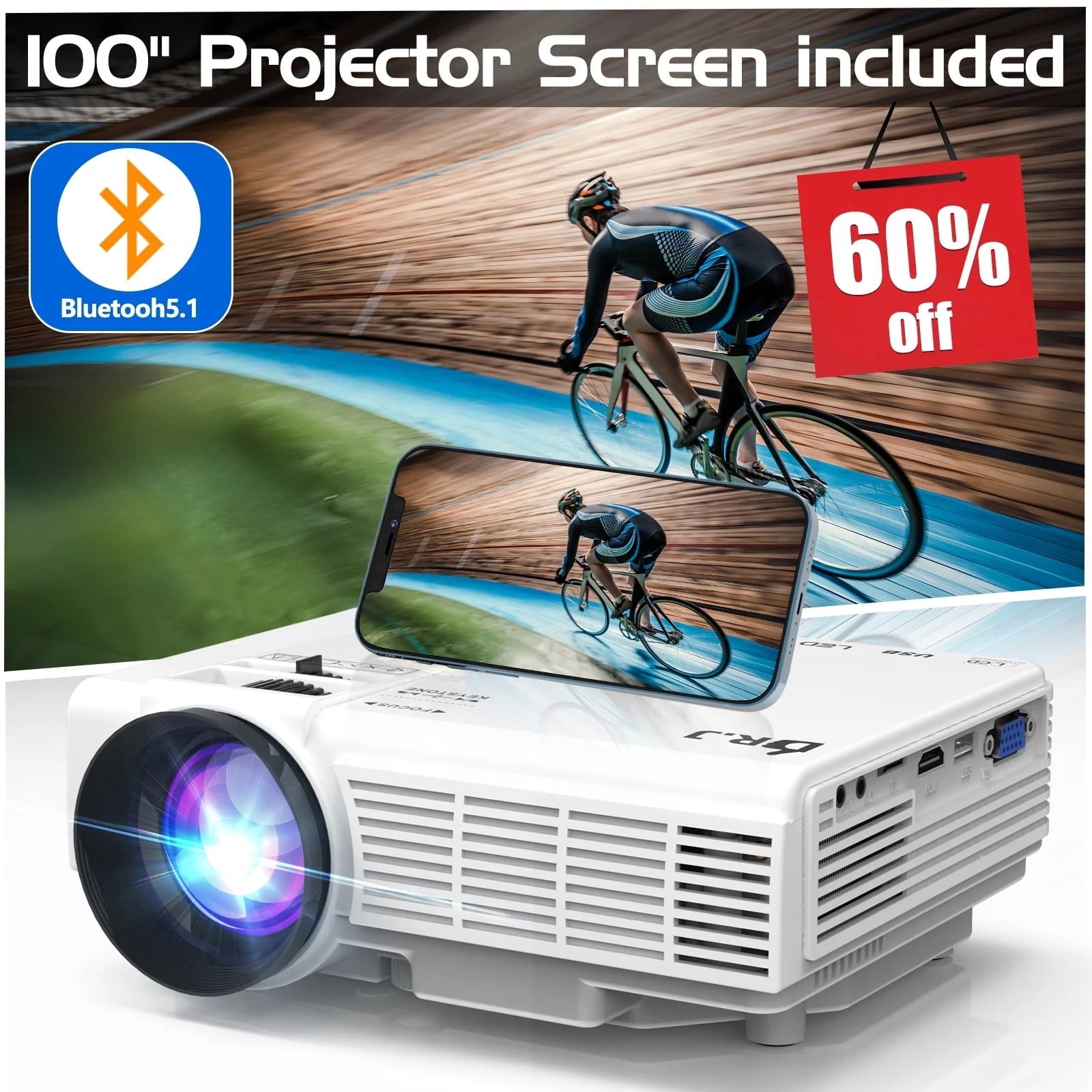 DR. J Professional 200" Class FHD (1080P) LED Projector (hi04) – VIPOutlet