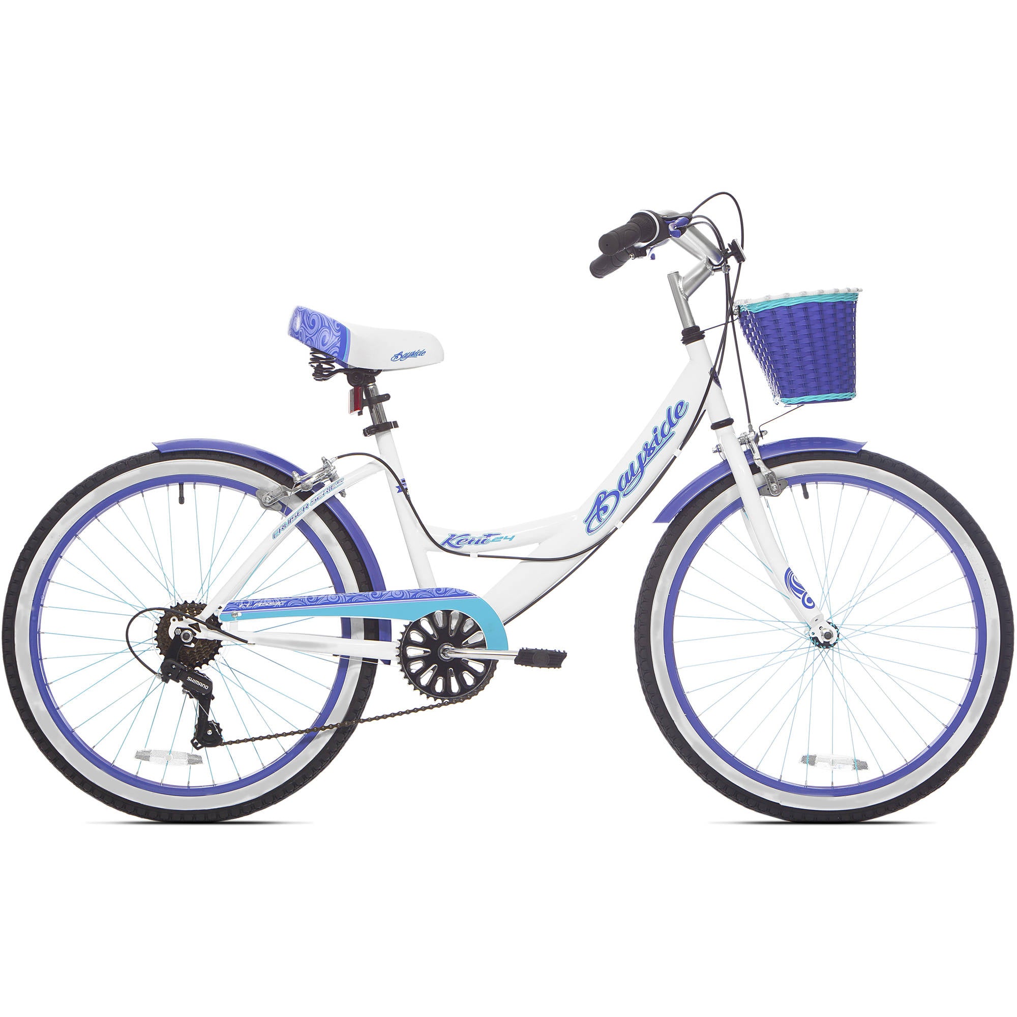 Kent 62443 24" Bayside Multi-Speed Girl's Bike, White/Purple – VIPOutlet