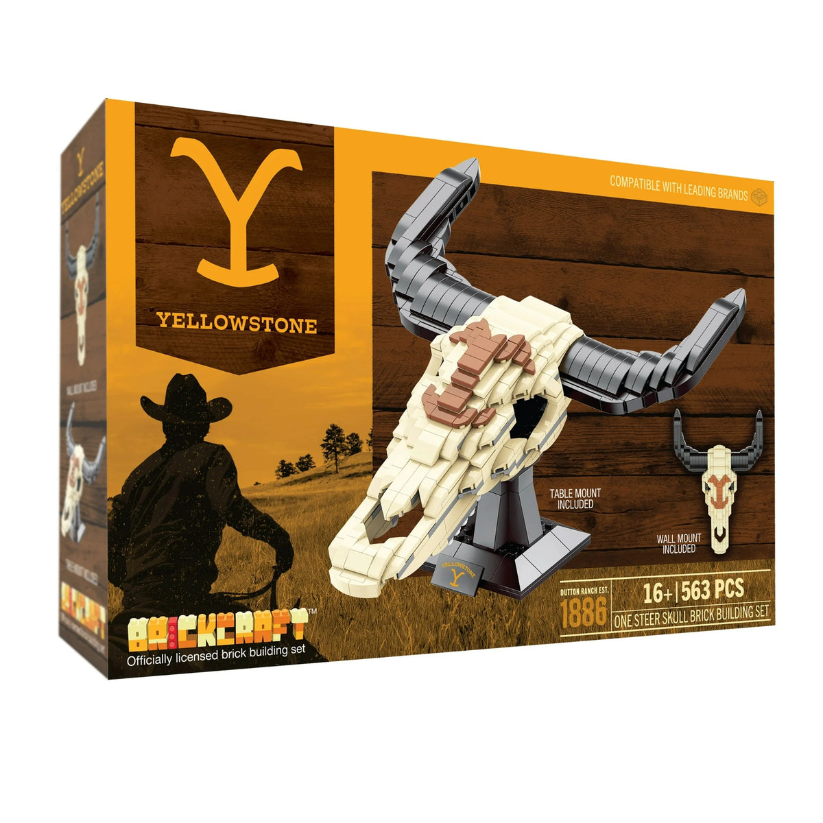 Yellowstone Brickcraft Yellowstone Steer Skull Building Kit (563-Piece ...