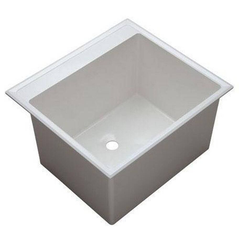 Proflo PFLT2522D 24-1/2" Single Basin Drop-in Laundry Sink White Sinks ...