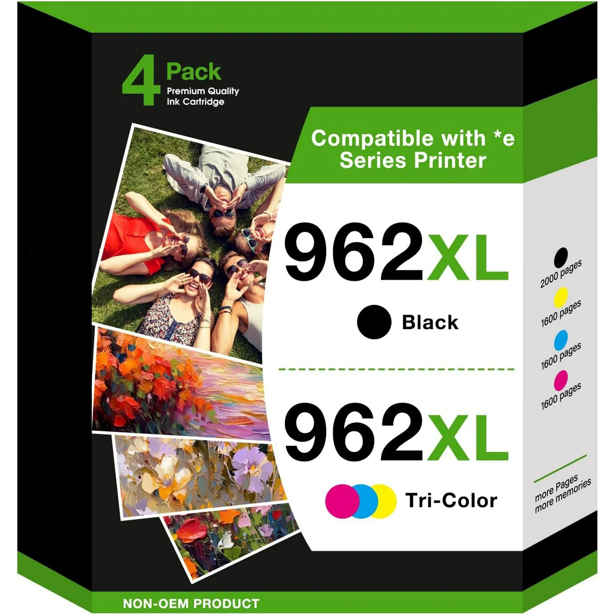 LLAOLLAO 962XL Ink Cartridges for HP 9018e 9015e 9010 Series Printer ...