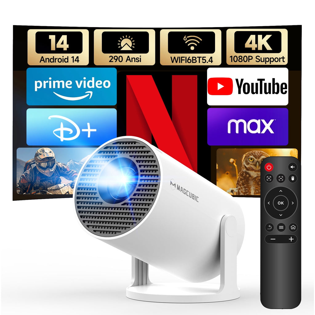 Magcubic HY300Pro Mini Projector, 4K Support, 290 ANSI Lumens, WiFi 6 ...