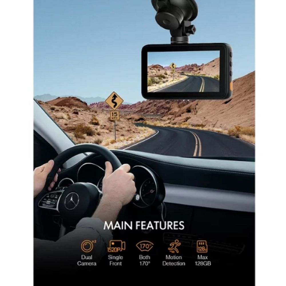 Apeman C860 2K x 1080P Dual Dash Cam Front and Rear 3.0" HD IPS Screen ...