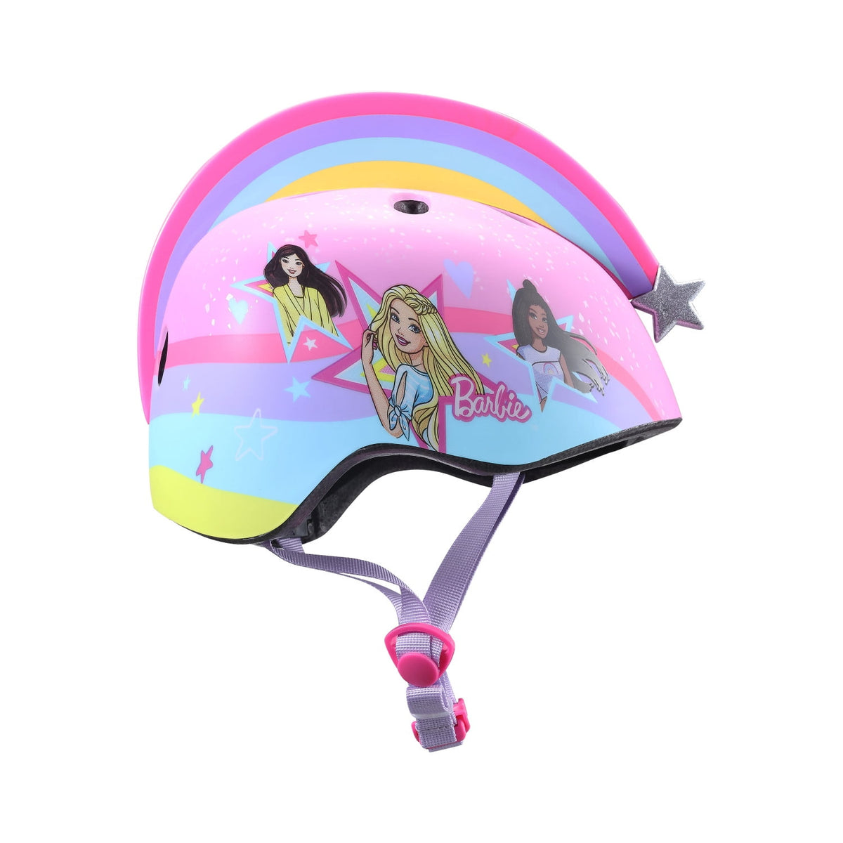 Barbie AGE3D059-PKMH Rainbow Mohawk Kids Bike Helmet, 3D Helmet for Ki ...