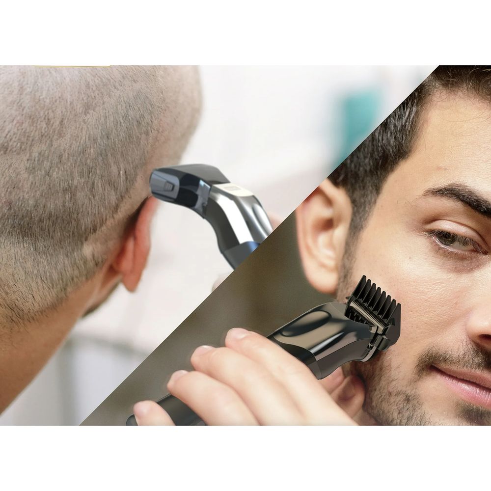 Wahl 3023628 Bald N Shave Rechargeable Two Heads Rinseable T-Blade Tri ...