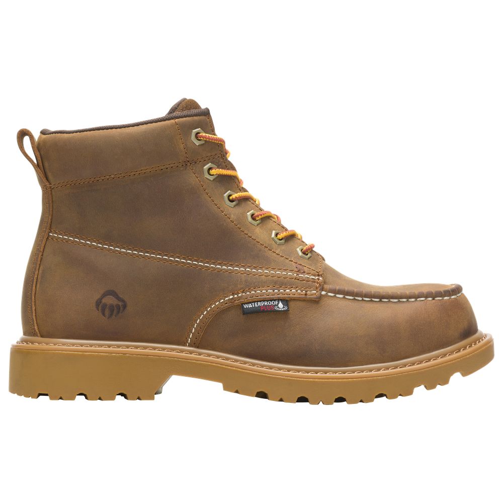 Wolverine W221049 Floorhand Moc-Toe 6" Steel-Toe Work Boot Men, Tan, 1 ...