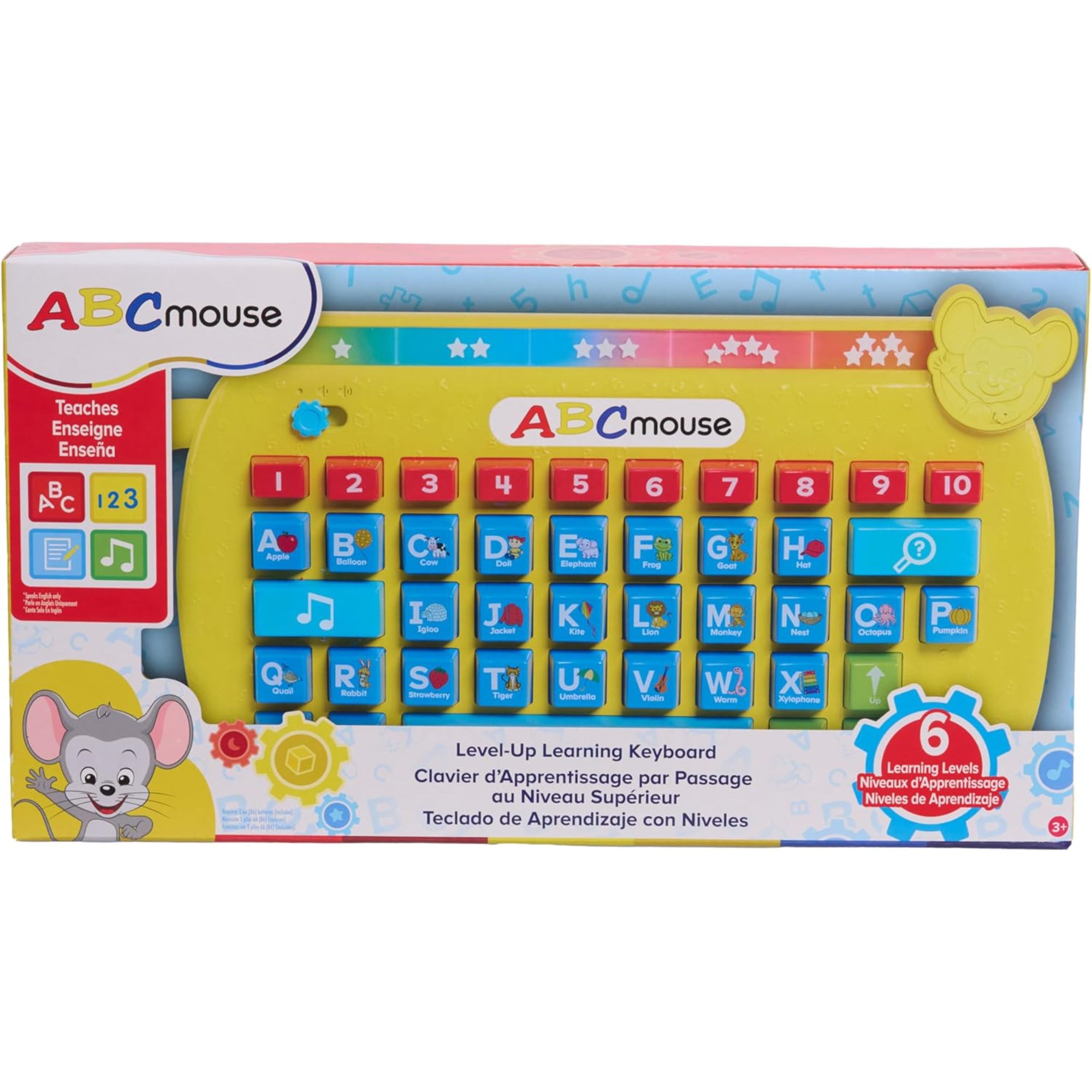 Just Play 60503 ABCmouse Level-Up Learning Keyboard, 3 Learning Modes ...
