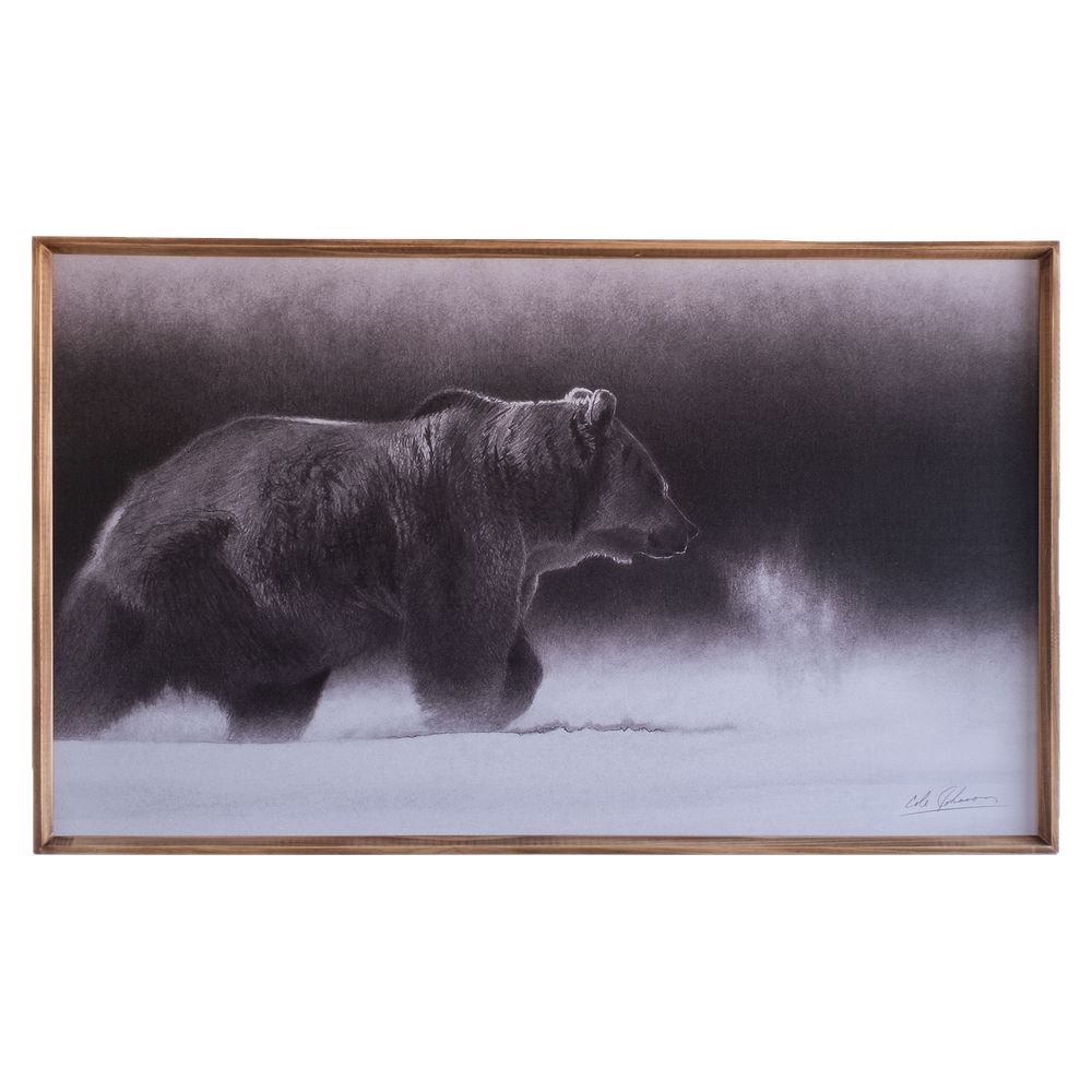 Open Road Brands 90195971 Bear Framed MDF Wall Art by Cole Johnson ...