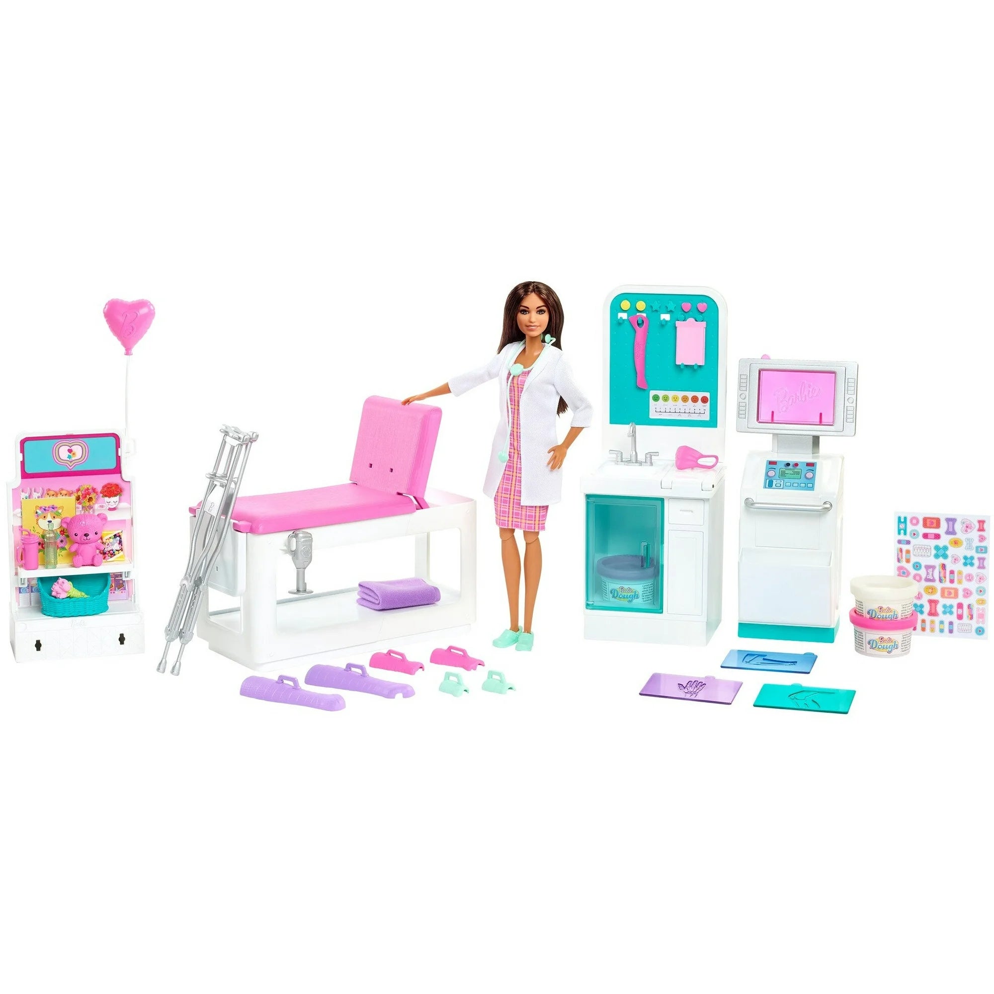 Barbie GTN61 Fast Cast Clinic Doll & Playset, Brunette Doll & 30+ Acce ...
