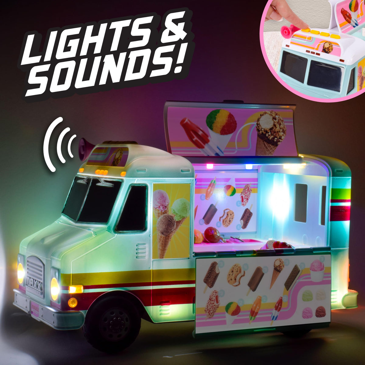 Maxx Action 470275 12" Motorized Lights and Sounds Large Ice Cream Tru ...