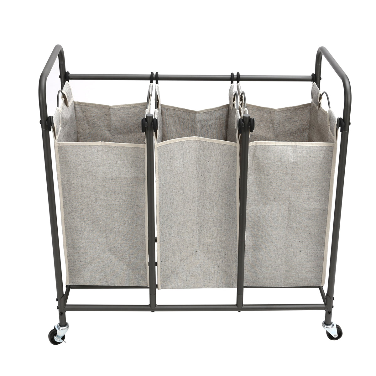 Better Homes & Gardens 3 Bag Laundry Sorter Metal Rolling Cart with Gr ...