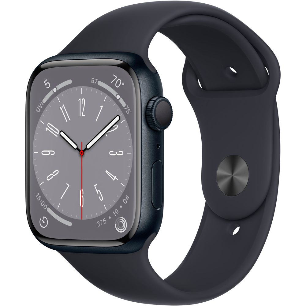 Apple Watch Gen 8 Series 8 45mm Midnight Aluminum - Midnight Sport Ban ...