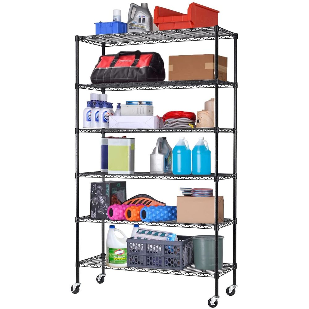 BestOffice WS-776-CHROME 6-Shelf Commercial Steel Wire Shelving Rack w ...