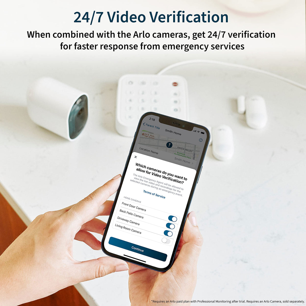 Arlo Home Security System with Wired Keypad Sensor Hub, 5 Multi-Sensor ...