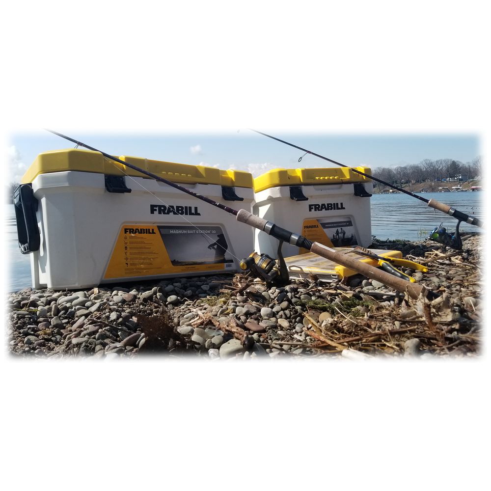 Frabill FRBBA230 30 Quart Magnum Bait Station 2 Speed Aerating Fishing ...