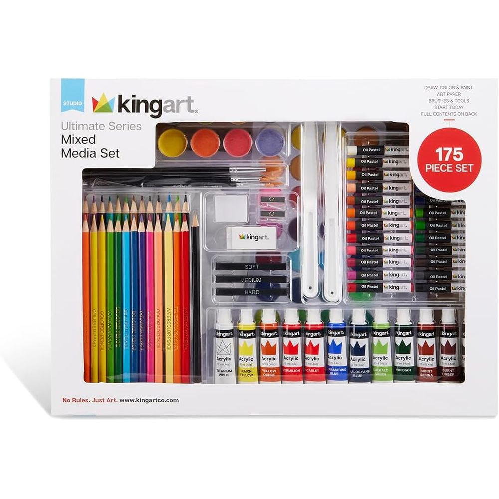 KINGART 153 Ultimate Series 175 Piece Mixed Media Art Set, Colored Pen ...