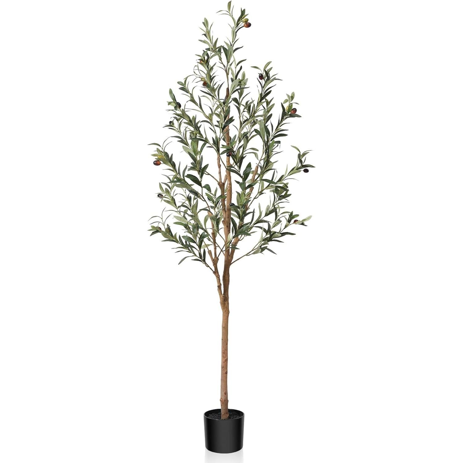 OAKRED EAN-ZMGGLSJ2HZ1.55m-1 Artificial Olive Tree 5FT Tall Fake Silk ...