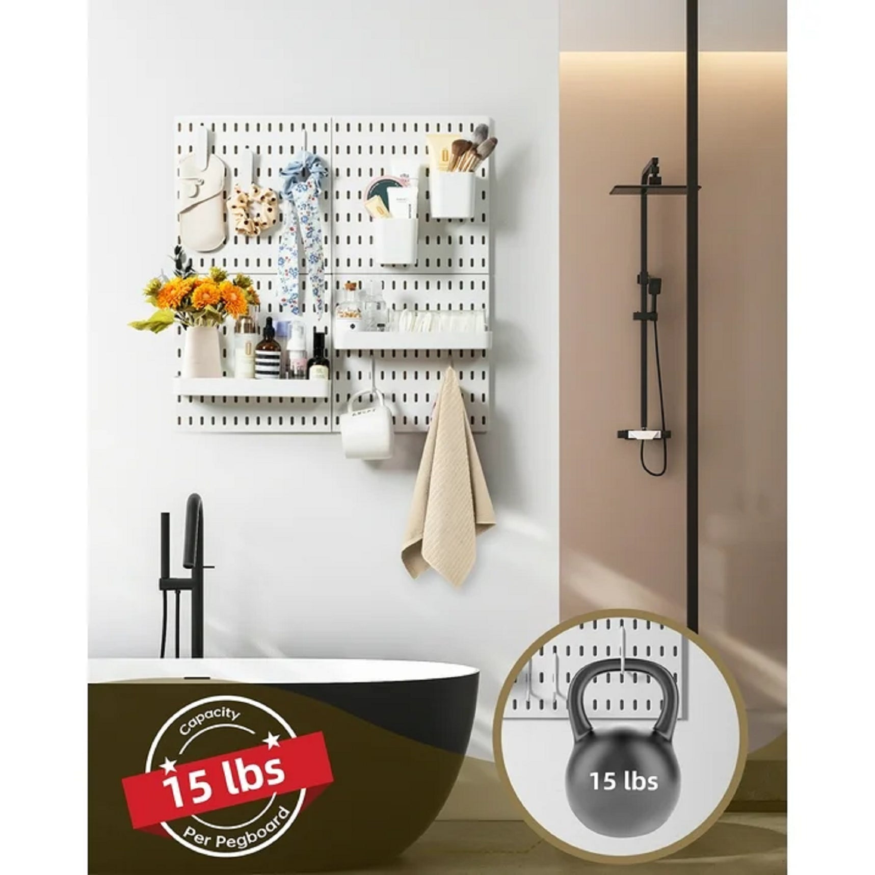 VUSIGN VS97 Pegboard Combination Kit with 4 Pegboards, 22" x 22", Whit – VIPOutlet