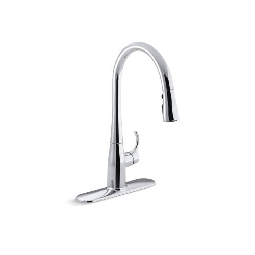 KOHLER K-596-VS Simplice Single-hole Pull-down Kitchen Faucet, Vibrant ...