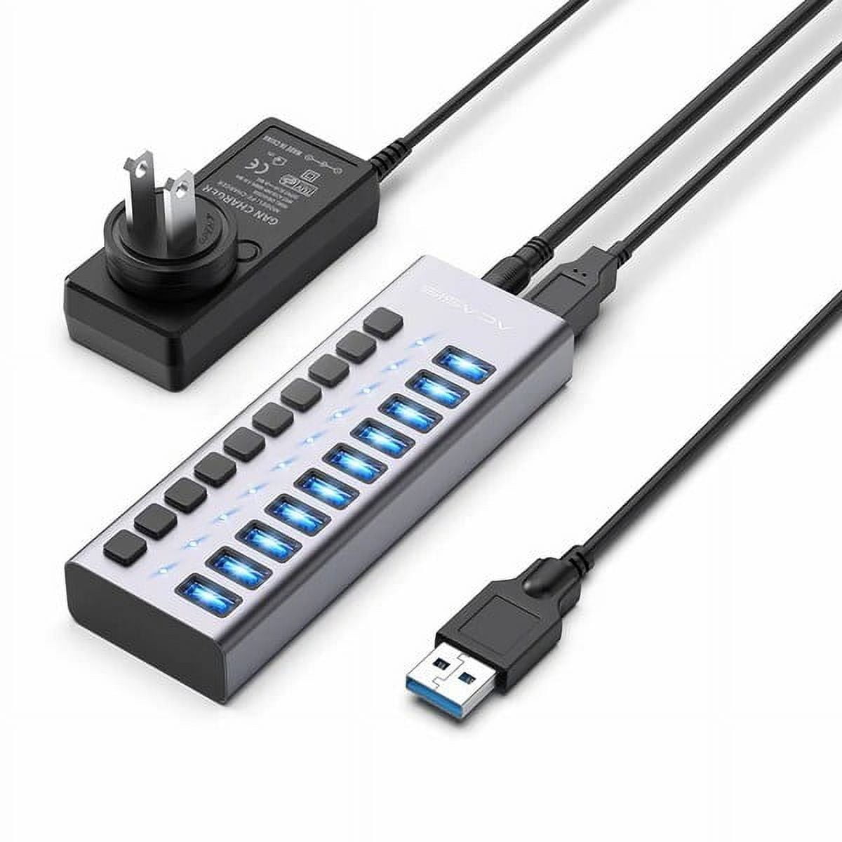 ACASIS AC-HS710 10 Ports USB 3.0 Hub High Speed with ON/OFF Switch and ...