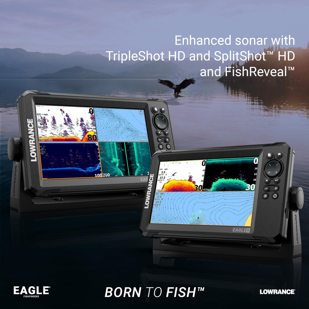 Lowrance Eagle Tripleshot 9 Fish Finder and Chartplotter, 9" IPS Scree ...