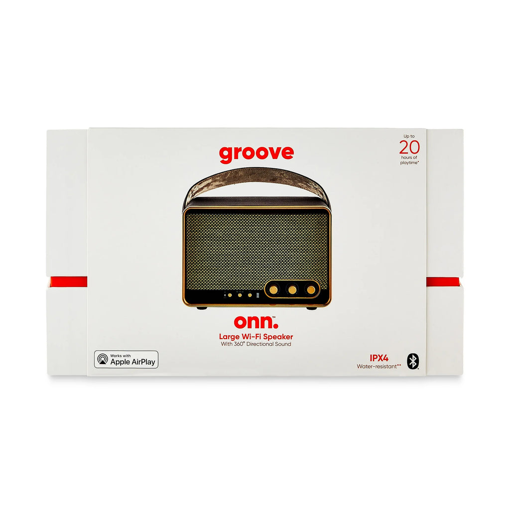 Onn. 100136628 Large Wi-Fi Speaker with 360 Degree Directional Sound ...