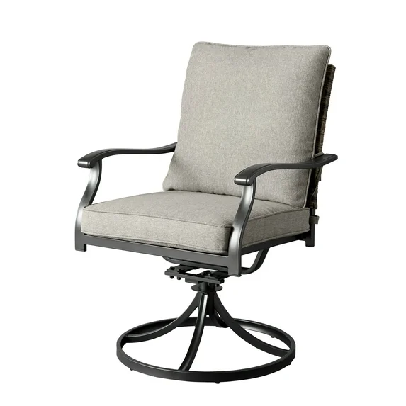 Better Homes & Gardens Elmdale Outdoor Wicker Swivel Rocker Dining Cha ...