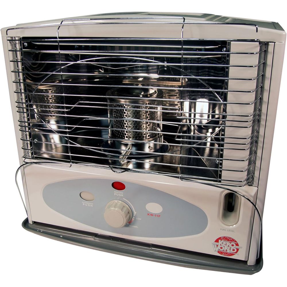 Kero World KW-11F 10,000 BTU Kerosene Wick Heater with Glass Burner Sy ...